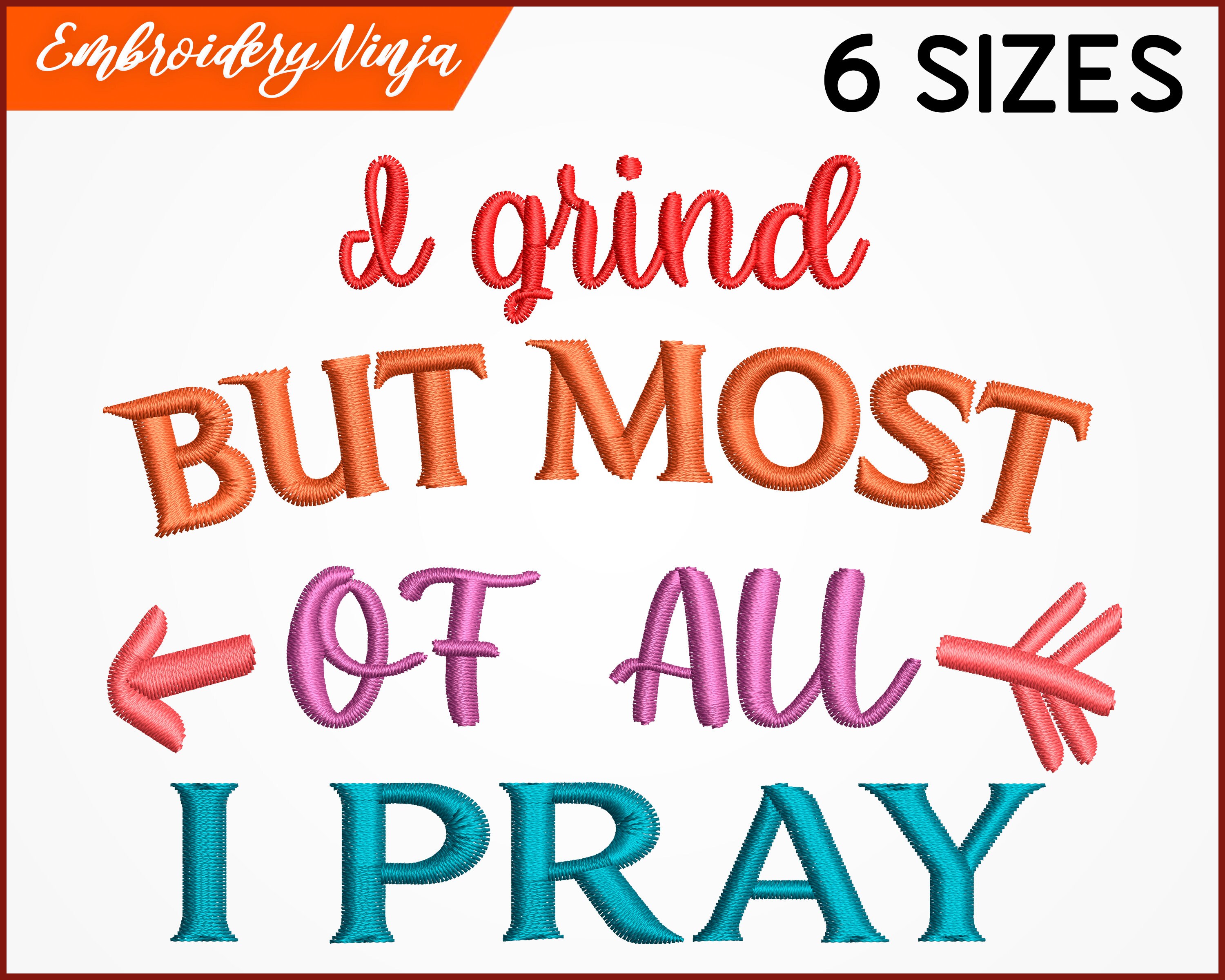 I Grind But Most Of All I Pray Christliches Zitat - Etsy.de