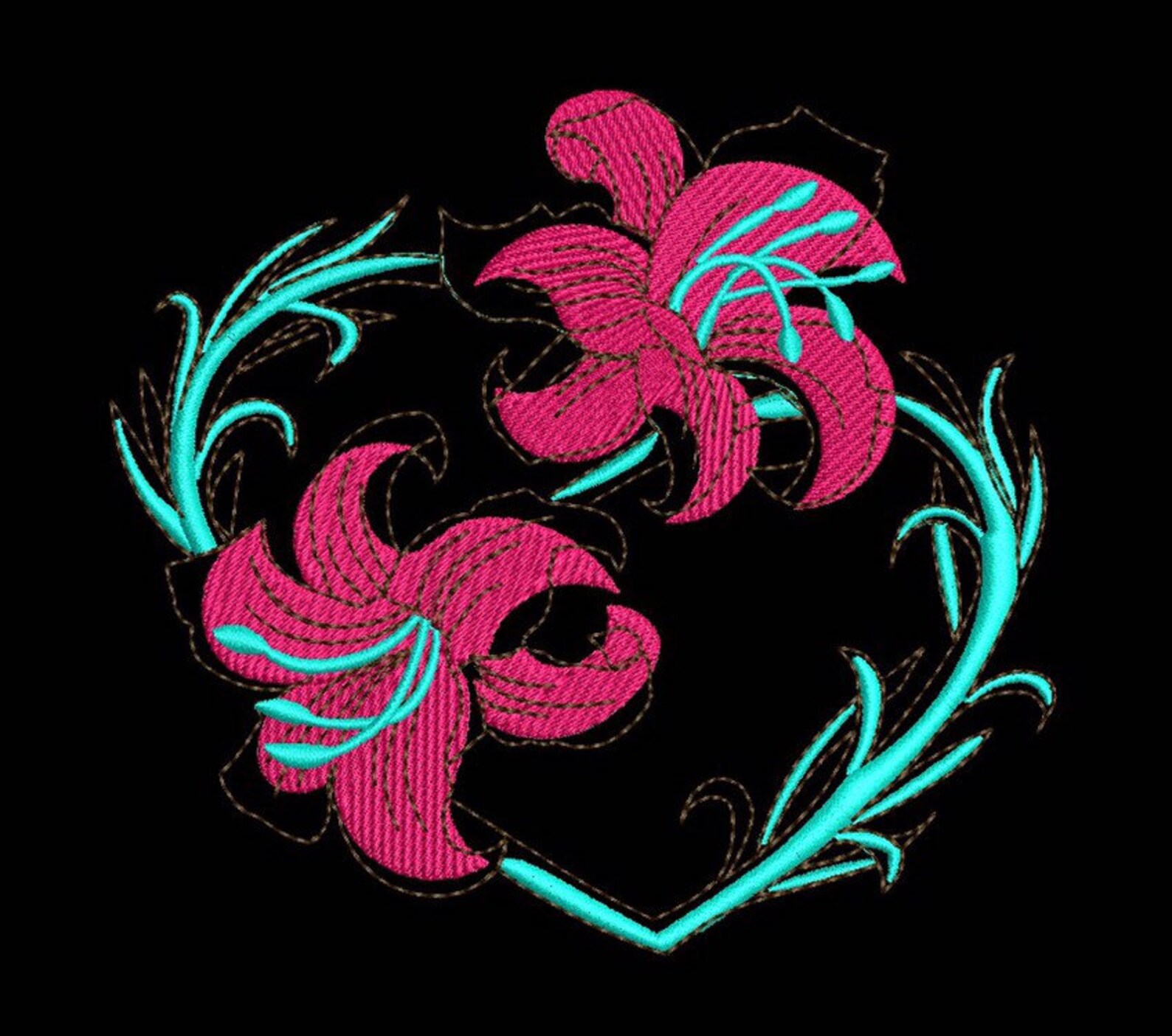 Lilies Flowers Machine Embroidery Design 2 Sizes 5x5 6x10 | Etsy