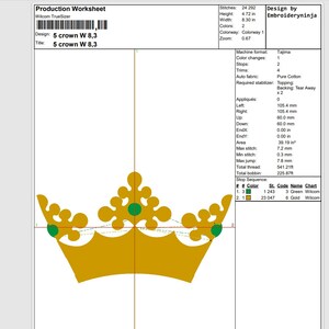 Crown Machine Embroidery Design. Tiara Embroidery Pattern. Pe/pes/hus ...