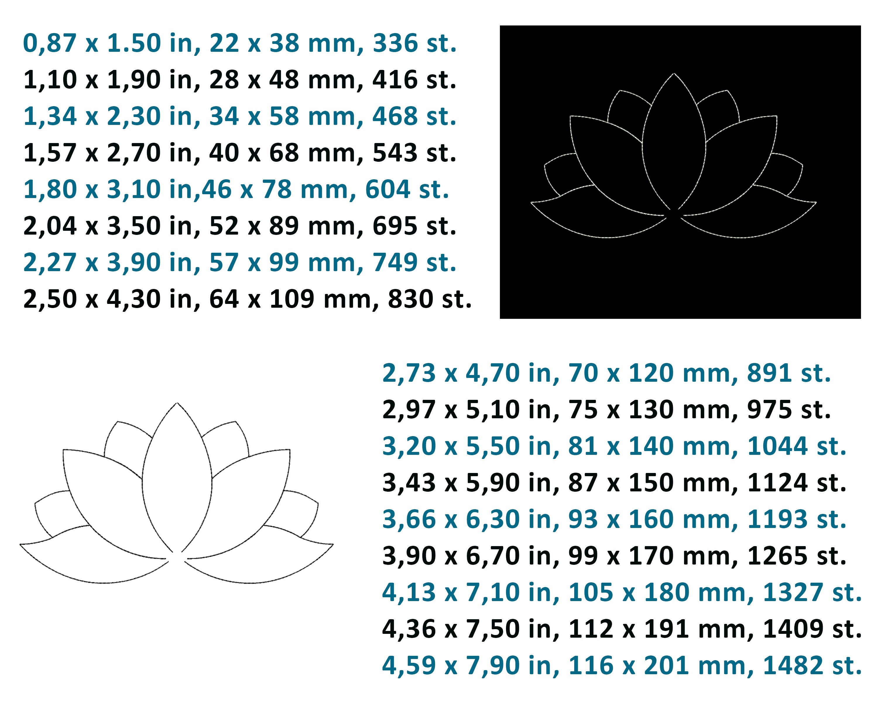 Lotus Machine Embroidery Design Lotus Applique Lotus - Etsy