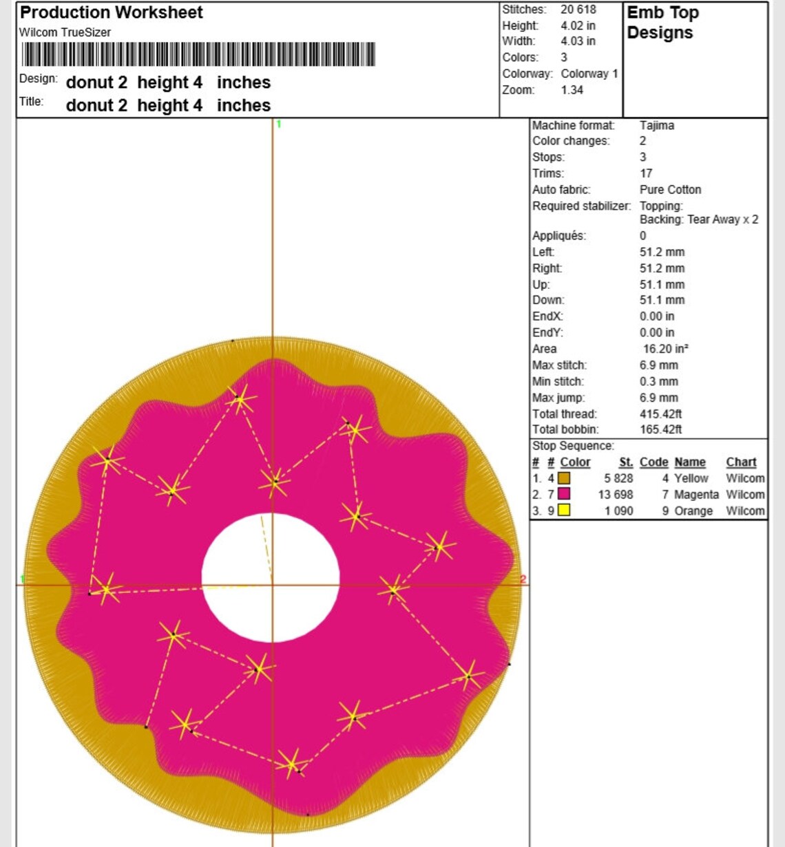 Donut Bright Machine Embroidery Design 6 Sizes Pes Hus - Etsy