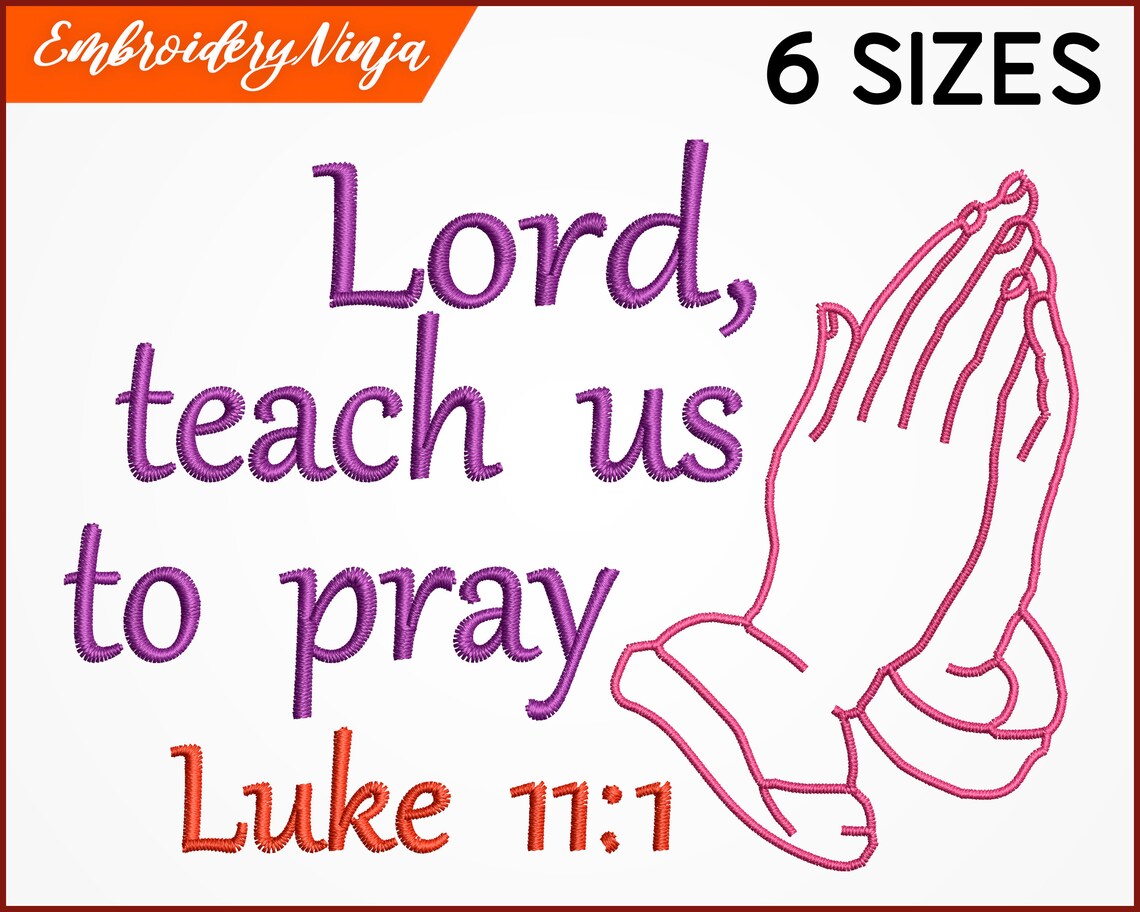 Praying Hands: Lord Teach Us to Pray Christian Quote - Etsy
