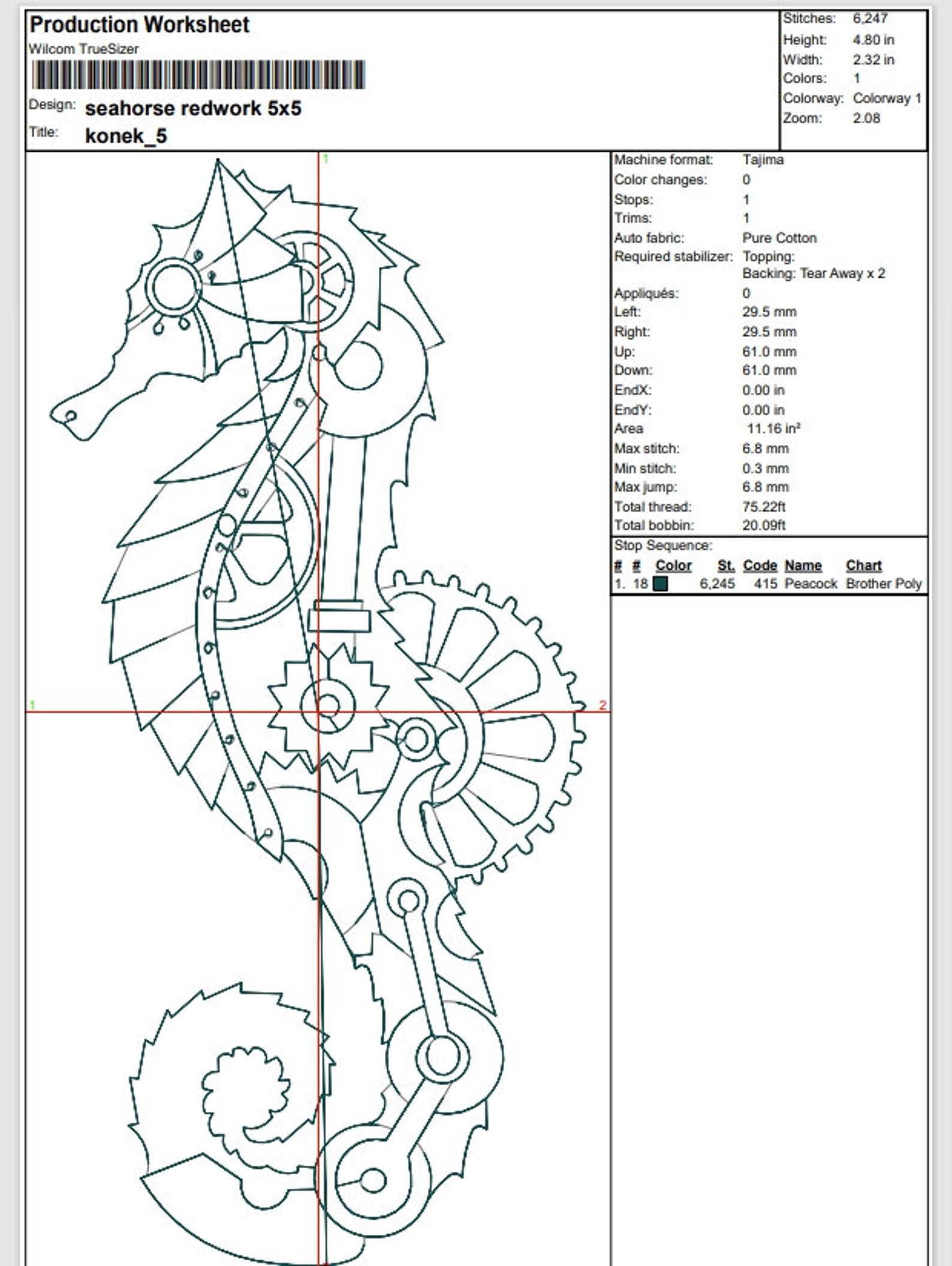 Seahorse Steampunk Redwork Embroidery. Seahorse Machine | Etsy