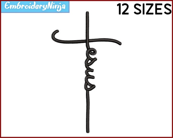 Jesus Cross 12 Sizes Machine Embroidery Design. Christian - Etsy