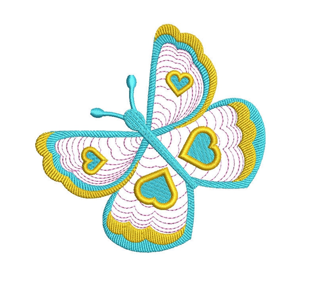Butterfly Machine Embroidery Design - 6 Sizes / Dst, Hus, Pes, Vp3, Jef ...