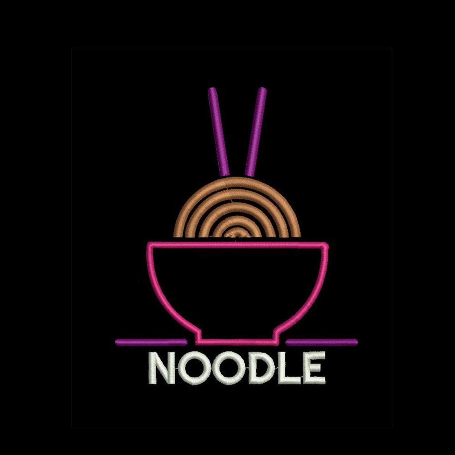 Noodle Soup Design Machine Embroidery Design Pes Dst Exp. - Etsy