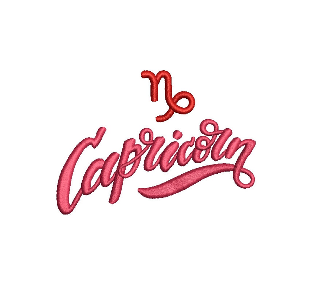 Capricorn Zodiac Sign Machine Embroidery Design 3 Sizes - Etsy