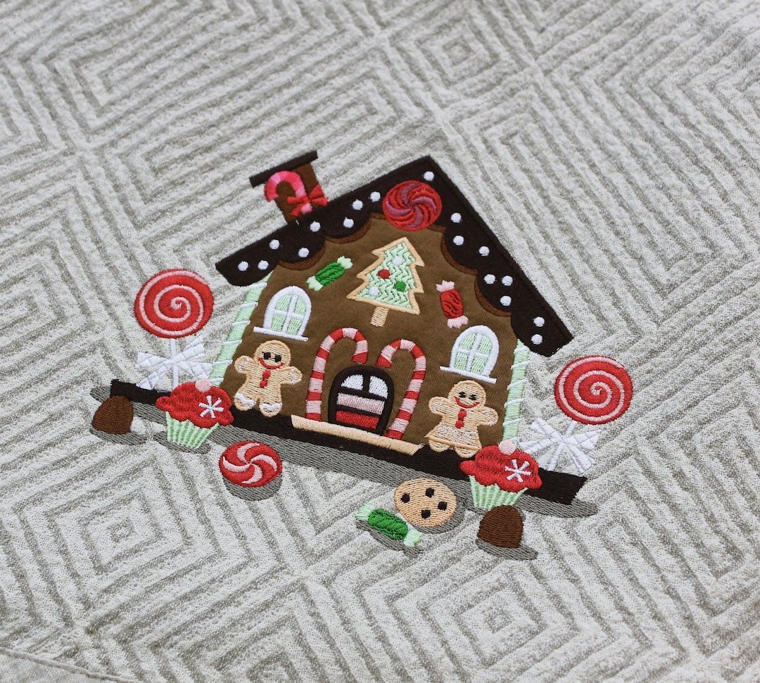 Gingerbread House Machine Embroidery Design, Christmas Applique ...