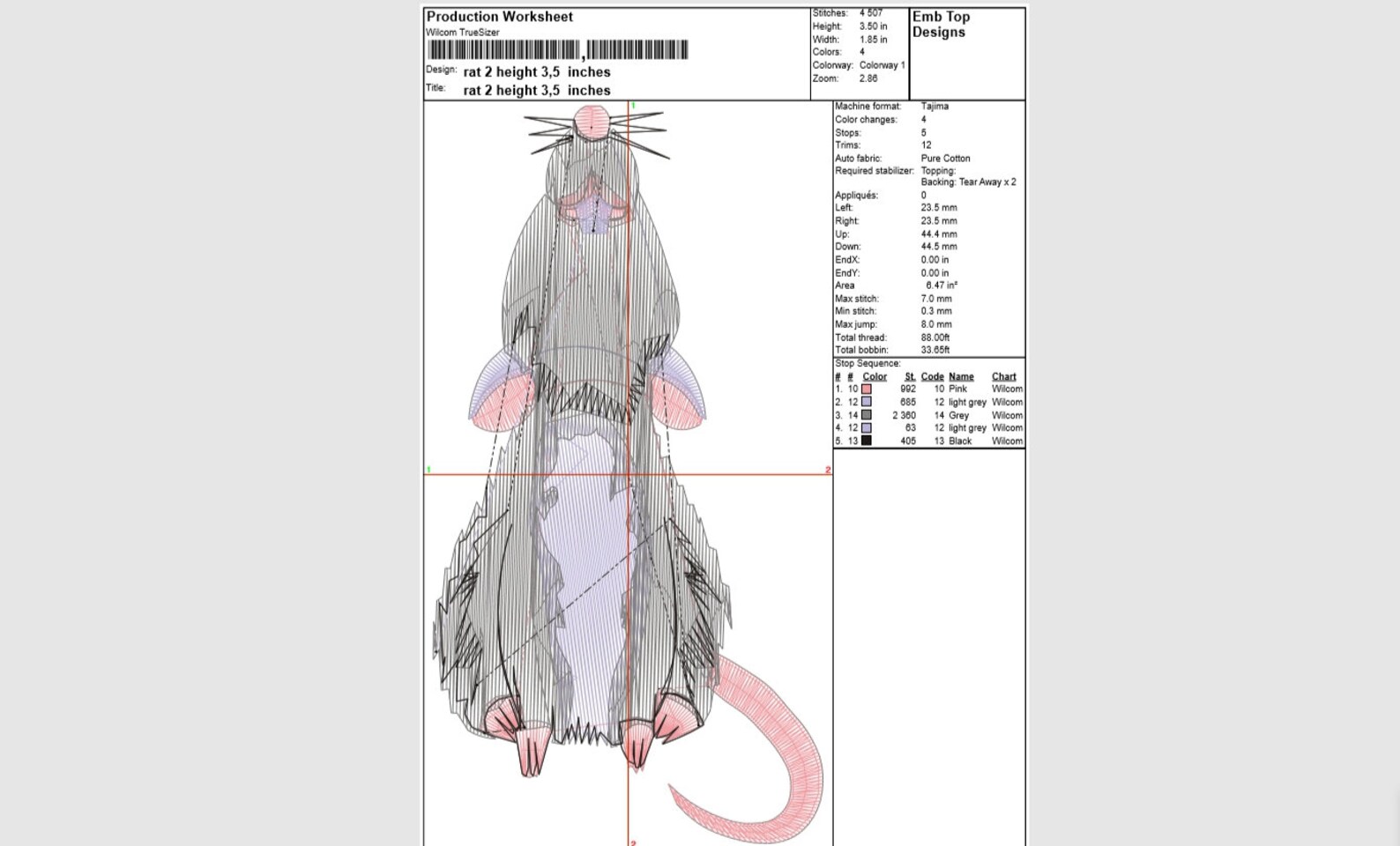 Rat mouse Machine Embroidery Design 2 6 Sizes / Dst - Etsy