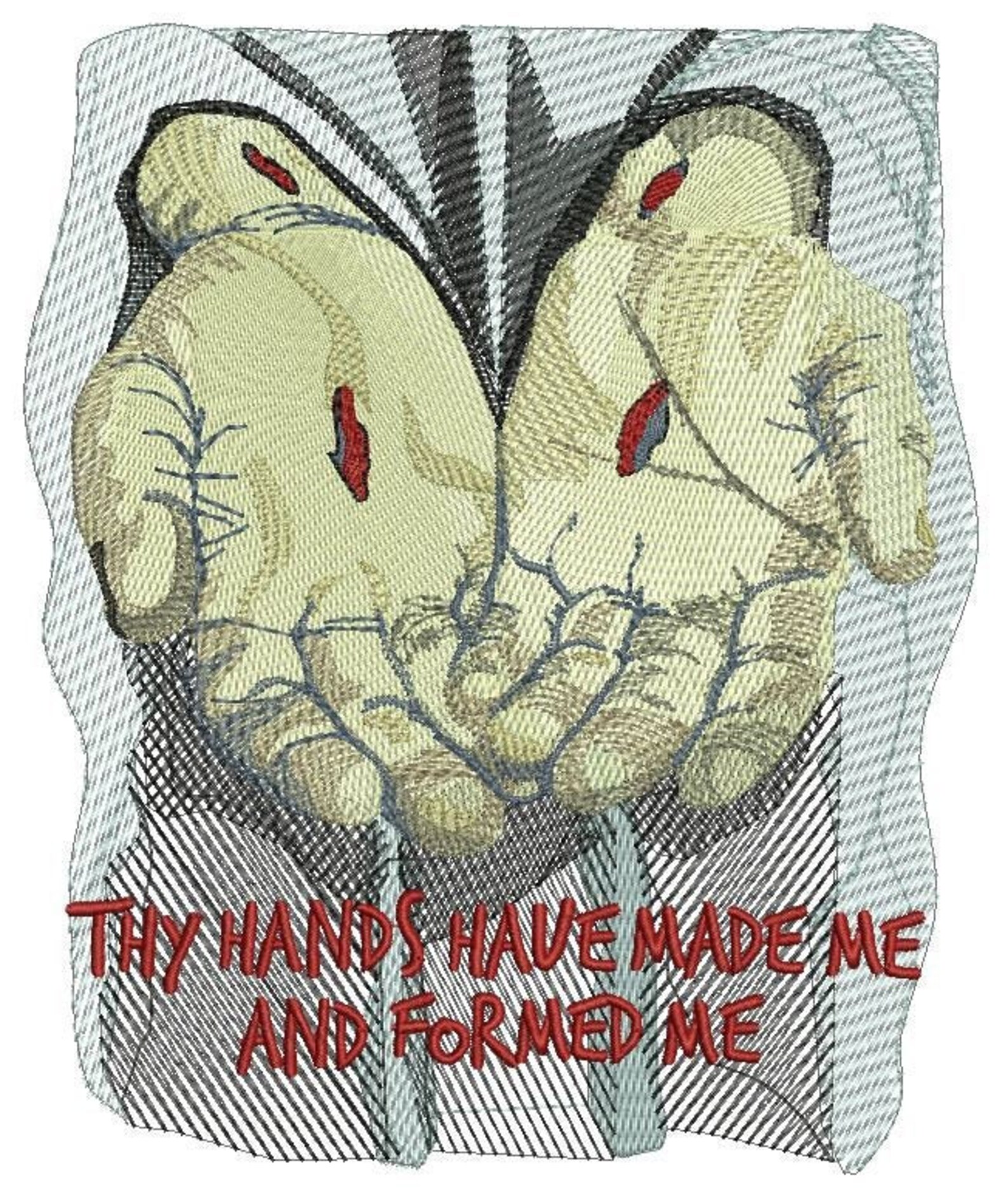 Jesus Stigmata With Bible Verse Machine Embroidery | Etsy