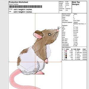 Rat (mouse) Machine Embroidery Design # 6 - 6 Sizes / Dst, Hus, Pes ...