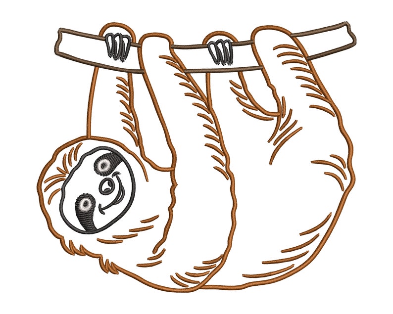 Sloth Machine Embroidery Design 4 Sizes Animal Pes Embroidery - Etsy