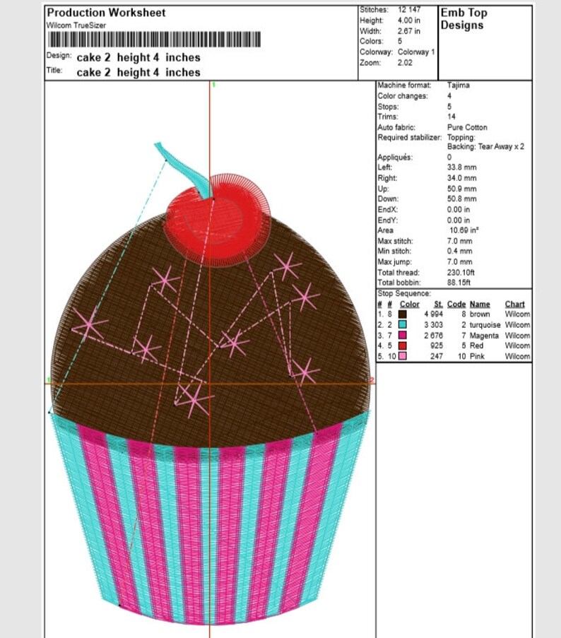 Cake Sweet Muffin Bright Machine Embroidery Design 6 Sizes - Etsy