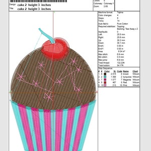 Cake Sweet Muffin Bright Machine Embroidery Design, 6 Sizes, Pes, Hus ...