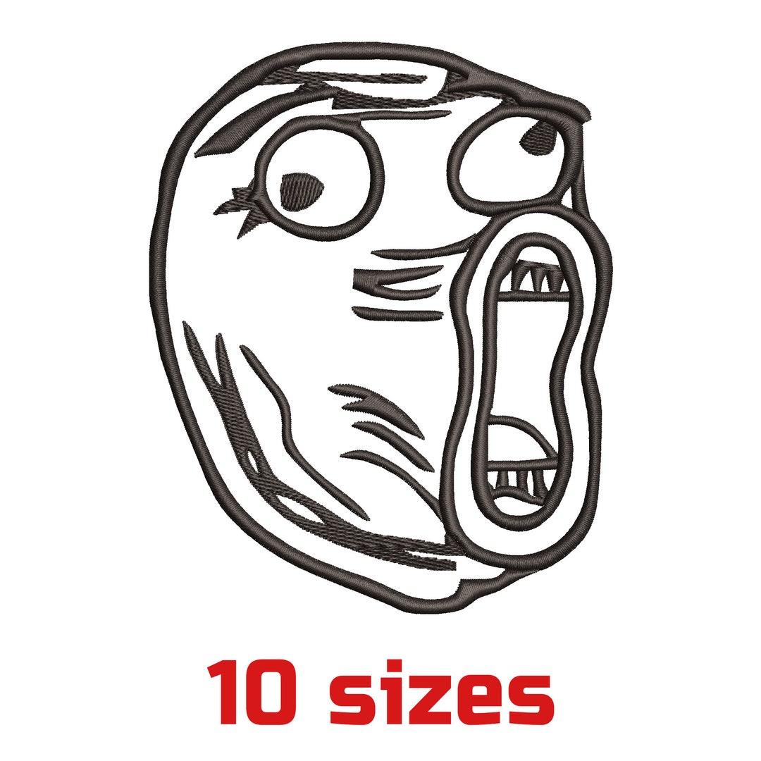 Troll Face Machine Embroidery Design 10 Sizes, Funny Meme Design for ...