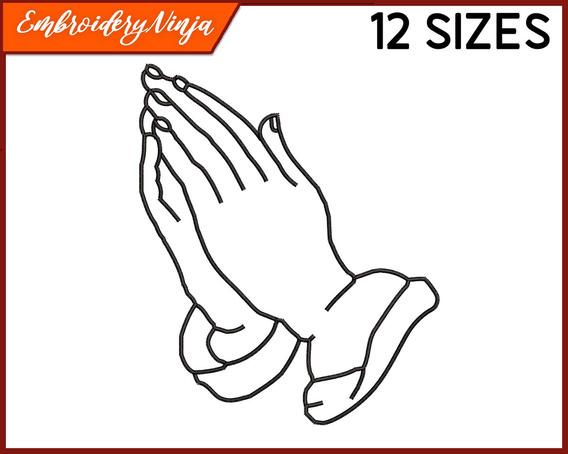 Praying Hands Machine Embroidery Design 12 Sizes. Christian - Etsy