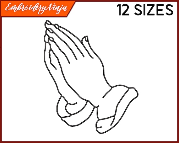 Praying Hands Machine Embroidery Design 12 Sizes. Christian - Etsy