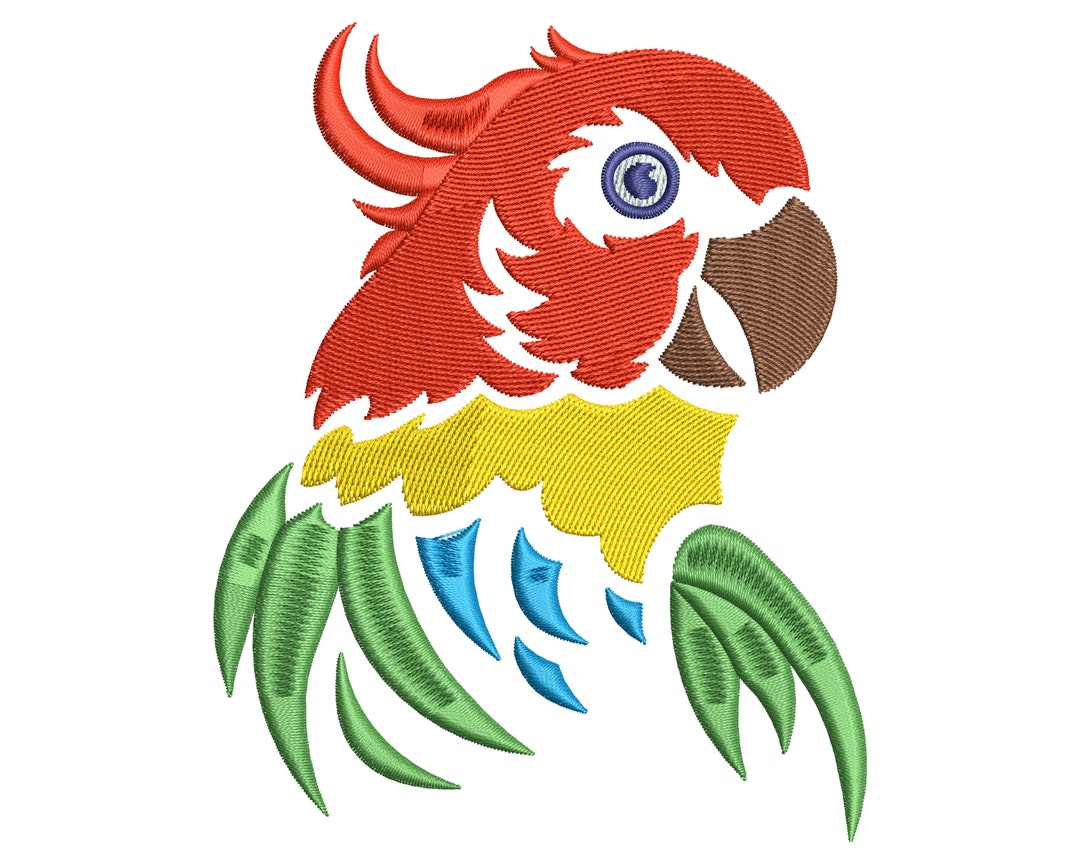 PARROT Head Machine Embroidery Design 6 Sizes, Bird Applique Pattern ...