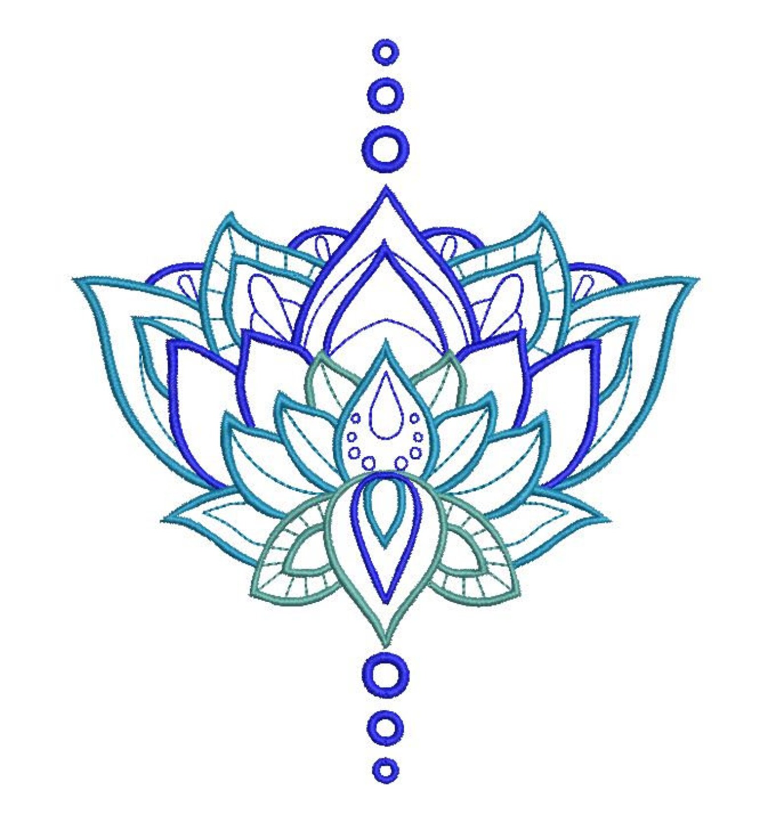 Lotus Flower Machine Embroidery Design. Lotus Embroidery - Etsy