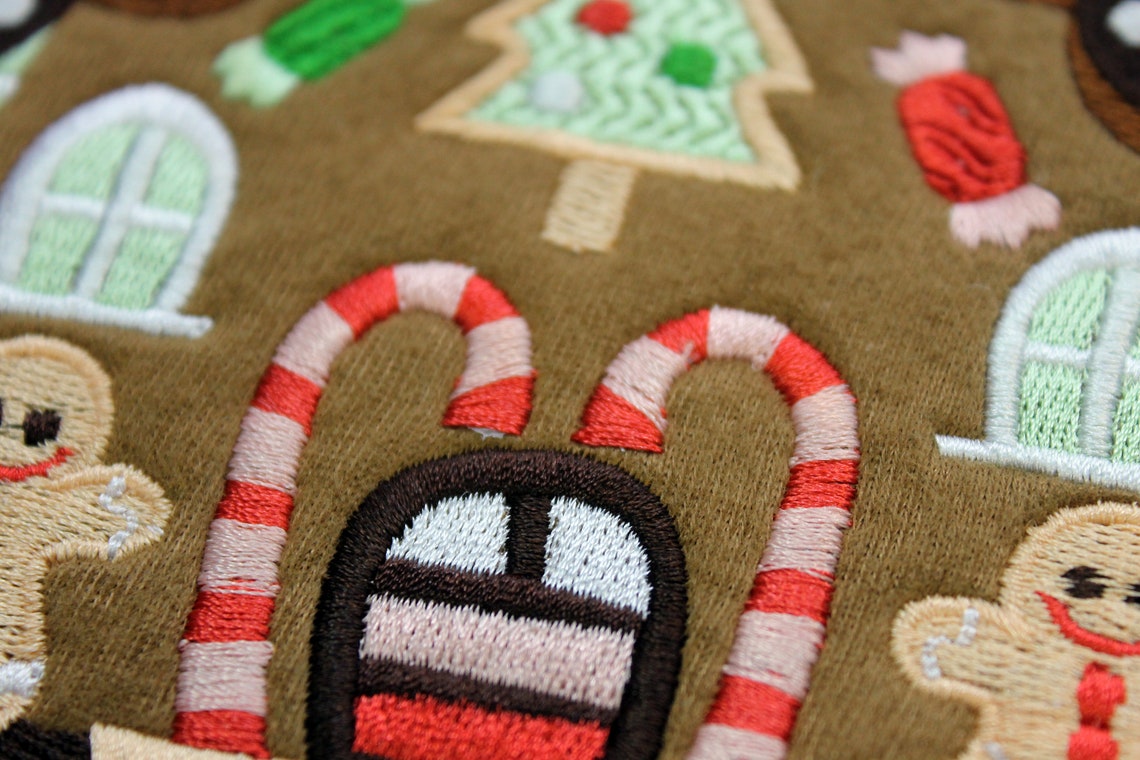 Gingerbread House machine embroidery design Christmas | Etsy