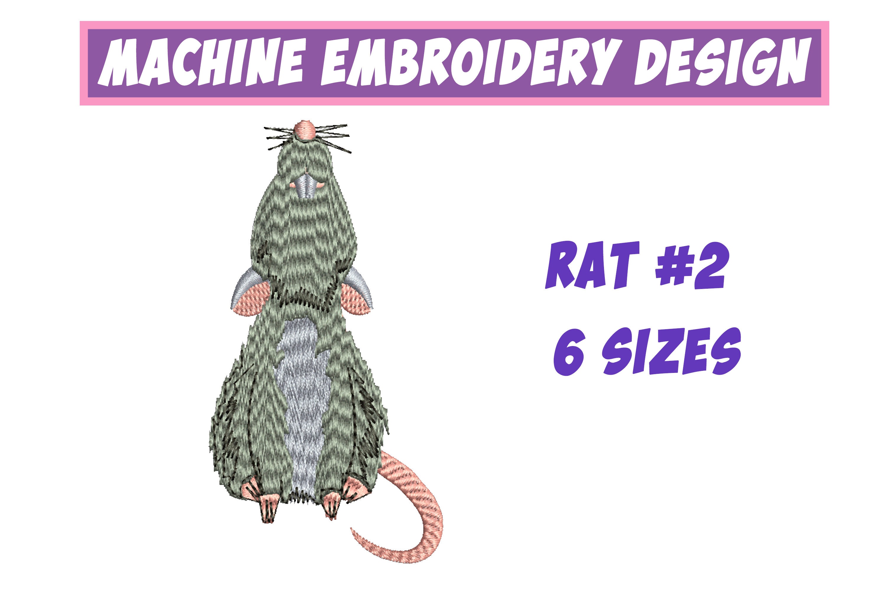 Rat mouse Machine Embroidery Design 2 6 Sizes / Dst - Etsy