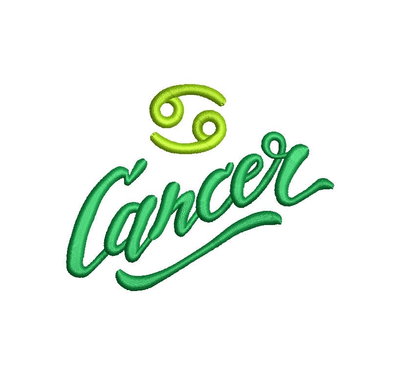 Cancer Zodiac Sign Machine Embroidery Design 3 Sizes | Etsy