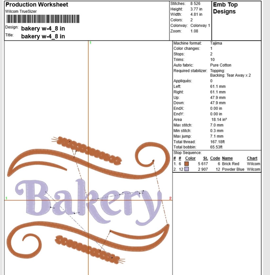 Bakery business Logo design Machine embroidery design | Etsy