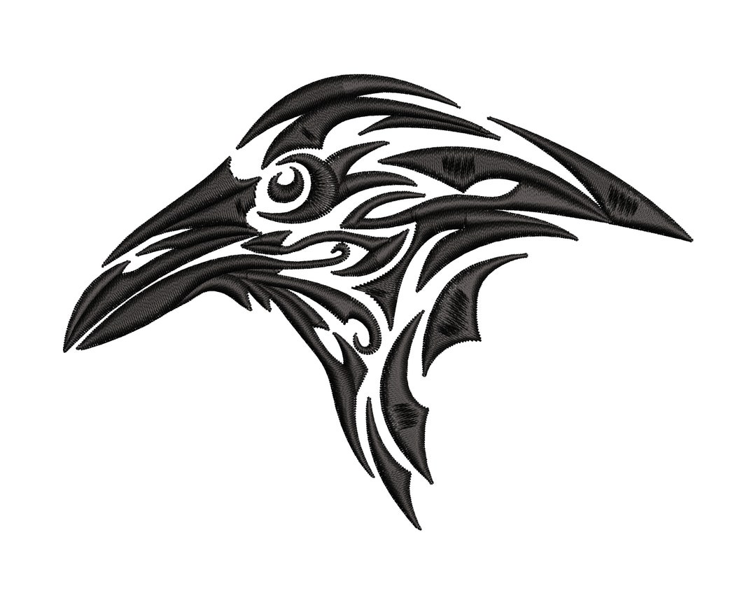 Raven Head Machine Embroidery Design 6 Sizes, Easy Embroidery, Bird ...