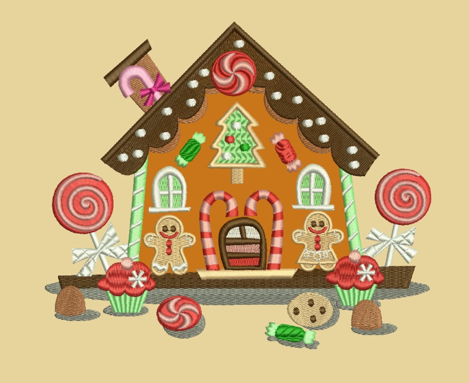 Gingerbread House machine embroidery design Christmas | Etsy
