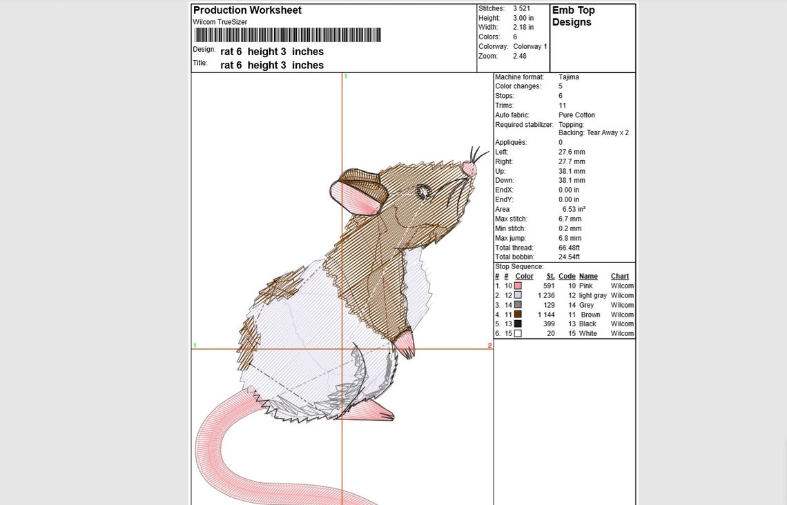 Rat mouse Machine Embroidery Design 6 6 Sizes / Dst - Etsy
