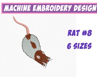 Rat mouse Machine Embroidery Design 5 Sizes / Dst Hus | Etsy