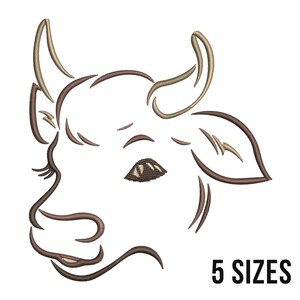 Bull Head Embroidery Design 5 Sizes, Farm Animals Applique Pattern, 4x4 ...