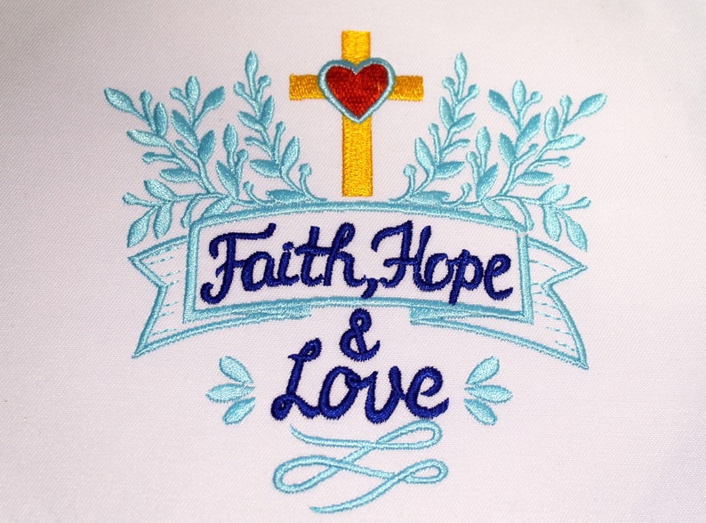 Faith Hope and Love Machine Embroidery Design Christian | Etsy