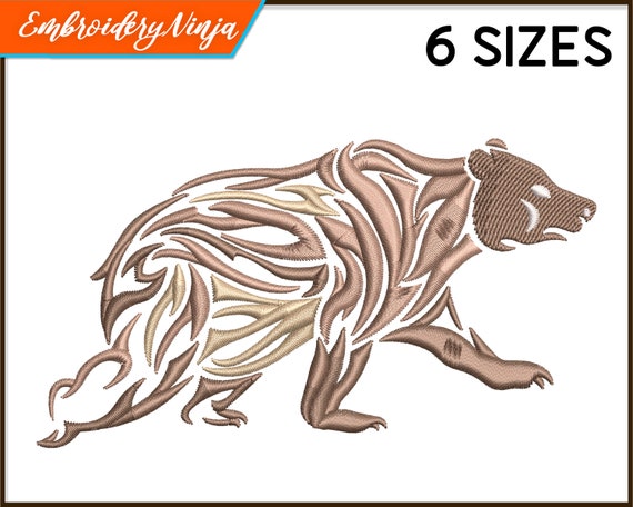 Bear Machine embroidery design Animal embroidery pattern. | Etsy