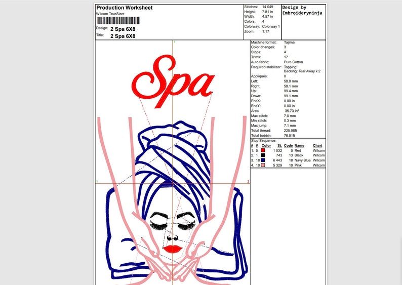 Spa Logo Machine Embroidery Design Spa Salon Embroidery - Etsy