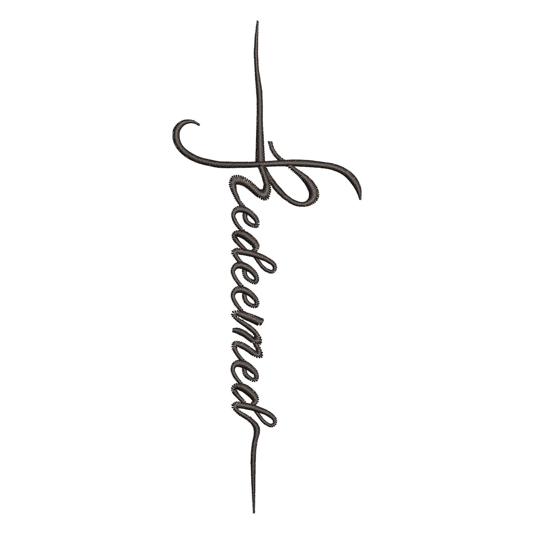 Redeemed Cross 9 Sizes, Machine Embroidery Design. Christian Cross ...