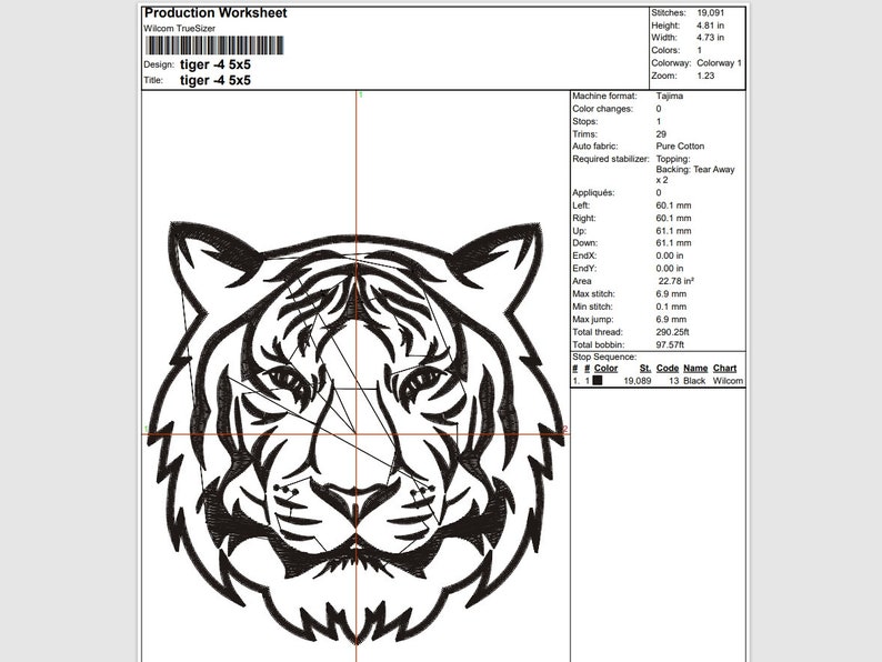 Tiger Face 3 Sizes Machine Embroidery Design. Tiger - Etsy