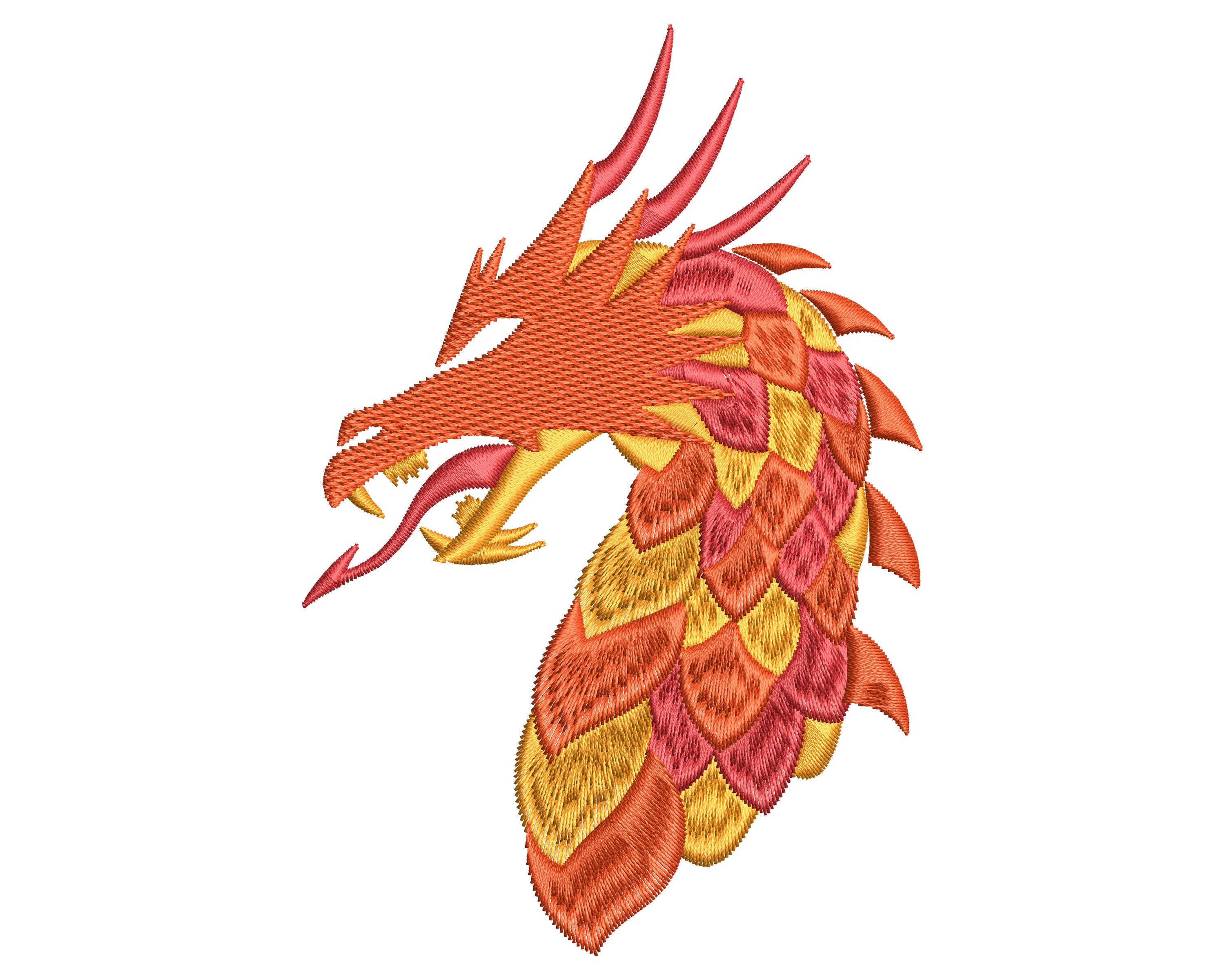 Dragon Head Side View Drawing