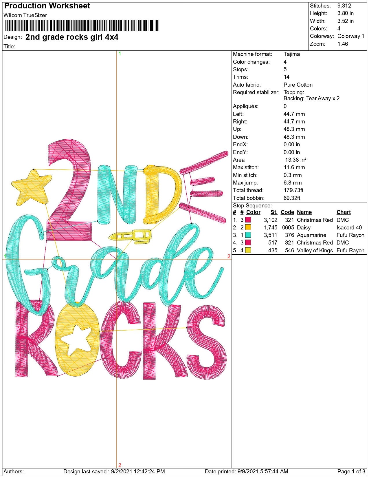 2nd Grade Rocks School embroidery design 6 sizes back to | Etsy
