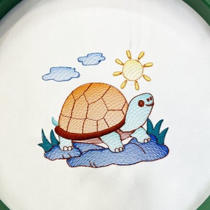 Turtle Machine Embroidery. Cute Baby Animal Embroidery 4x4 Design. Pe ...