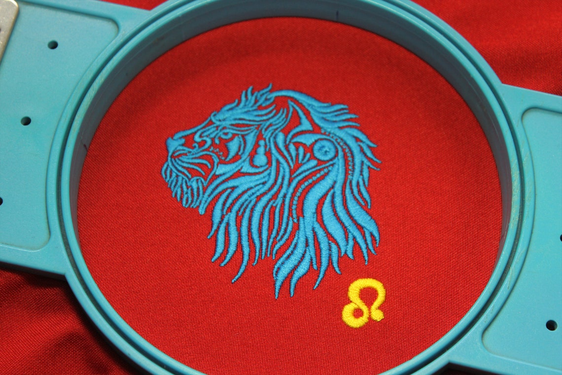 Leo Zodiac Sign Machine Embroidery Design 3 Sizes Pes - Etsy