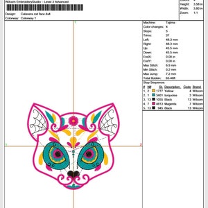 Calavera Cat Face - Cinco De Mayo/halloween Embroidery Design, Pes, Dst ...