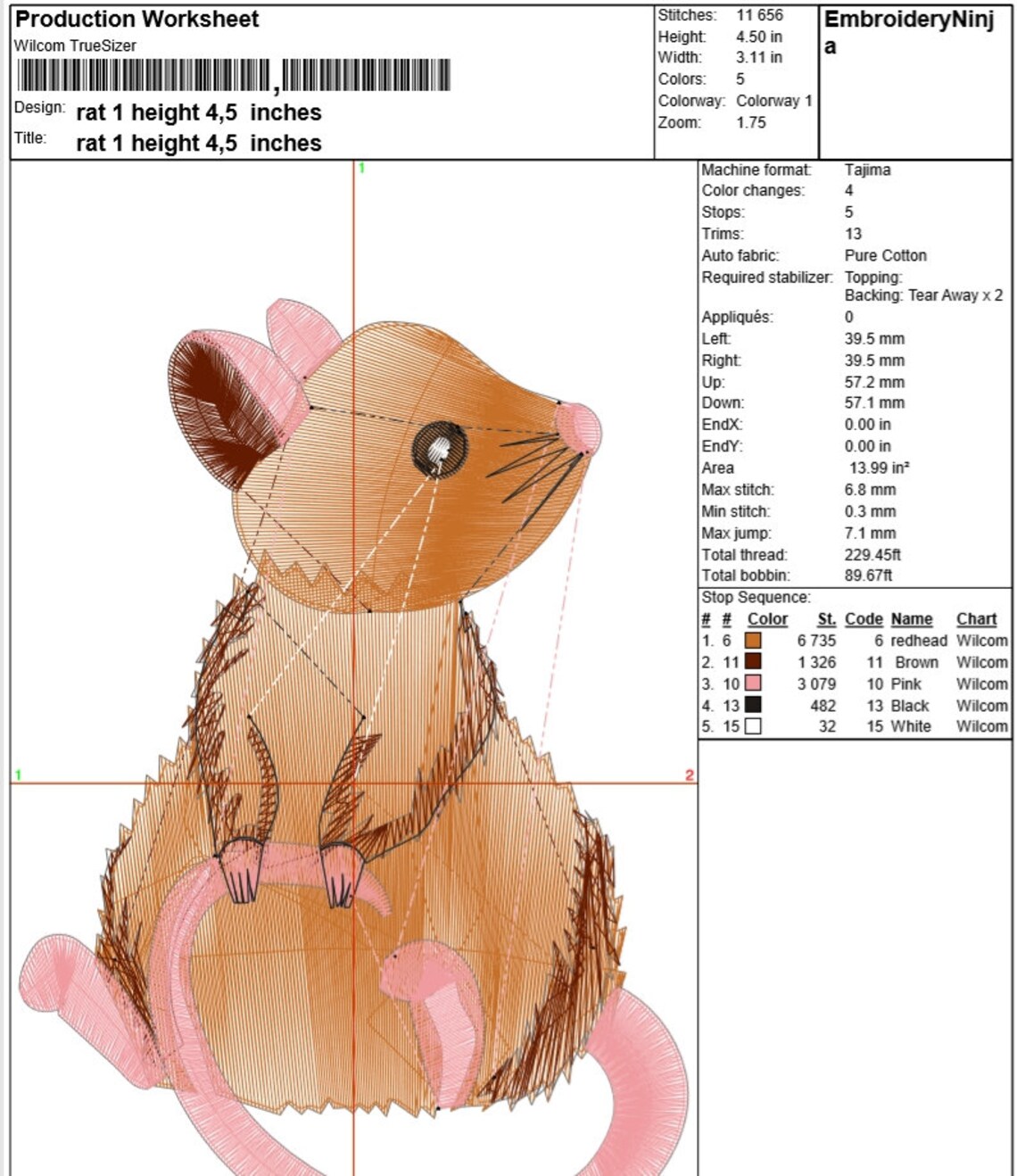 Rat mouse Machine Embroidery Design 5 Sizes / Dst Hus | Etsy