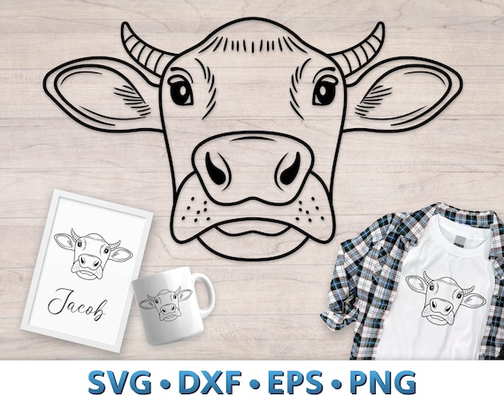 Tête de vache Svg Farm Animal Cut File Png Dxf pour Cricut - Etsy France