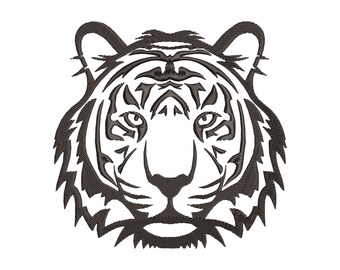 Tiger Face 3 Sizes, Machine Embroidery Design. Tiger Sihlouette ...