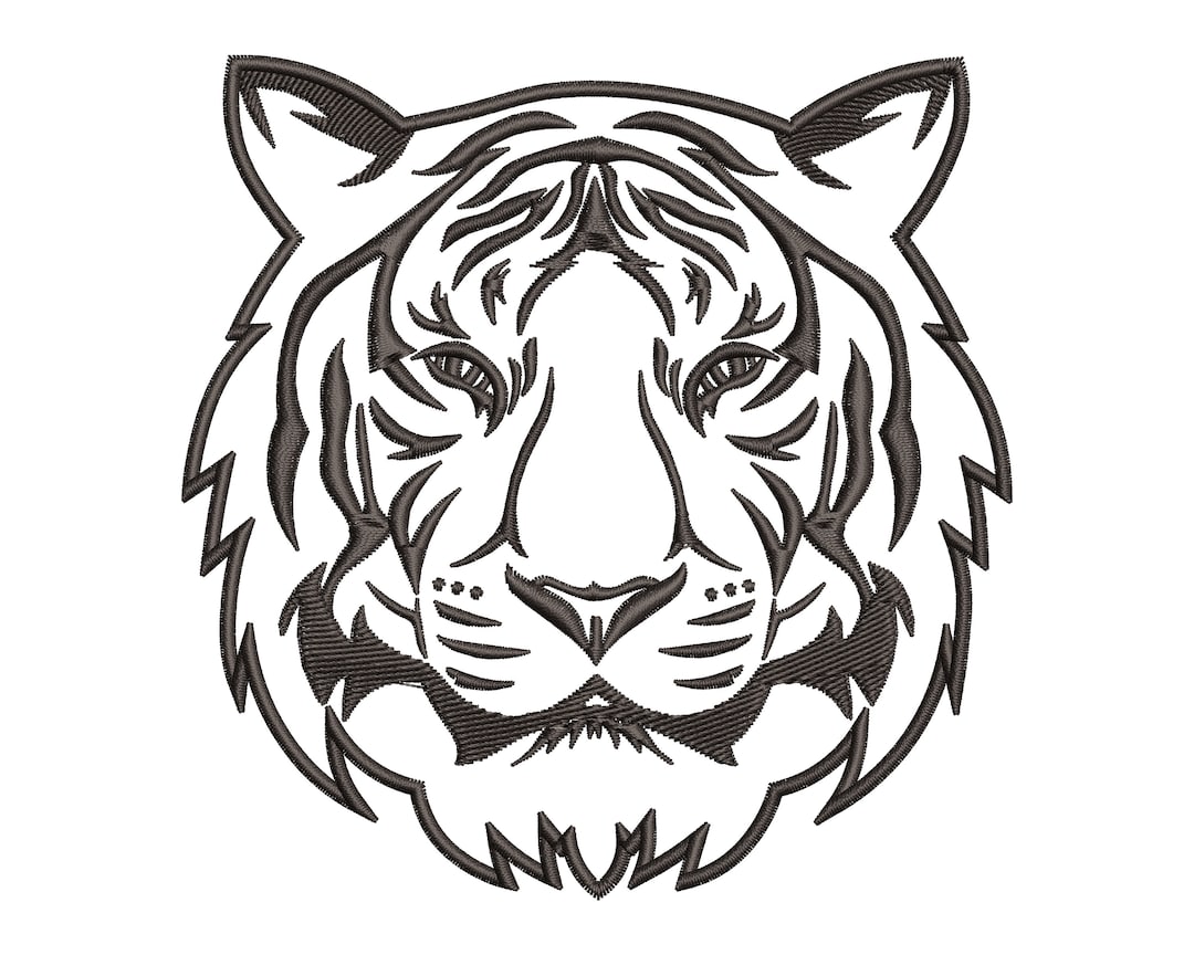 Tiger Face 3 Sizes, Machine Embroidery Design. Tiger Sihlouette ...