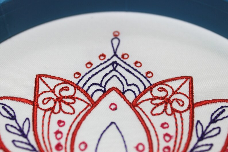 Lotus Flower Machine Embroidery Design. Lotus Embroidery | Etsy