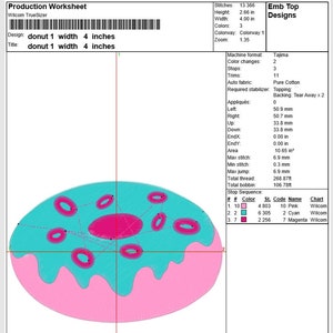 Donut - Bright Machine Embroidery Design, 6 Sizes, Pes, Hus, Dst, Jef ...