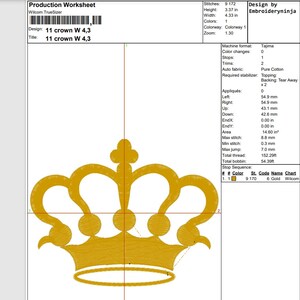Crown Machine Embroidery Design. Tiara Embroidery Pattern. Pe/pes/hus ...