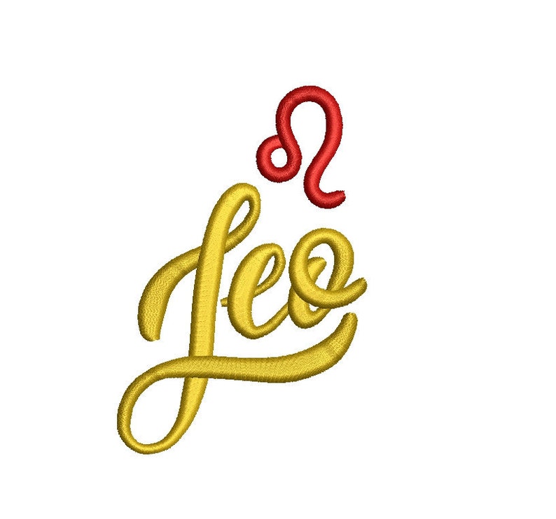 Leo Zodiac Sign Machine Embroidery Design 3 Sizes Pes - Etsy